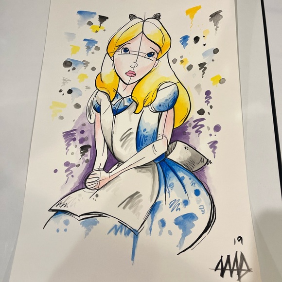 Disney | Art | Drawing Of Alice From Disneys Alice In Wonderland | Poshmark